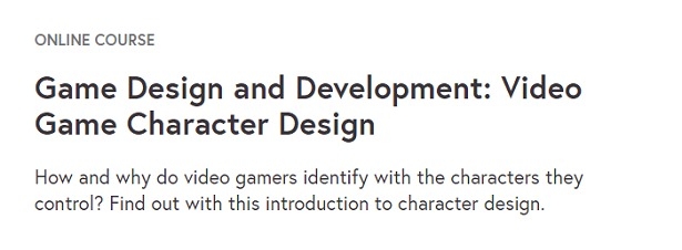 Online Course on Video Game Character Design